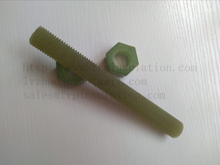High tensile epoxy resin composite fiberglass / FRP hex nuts frp bolts ...